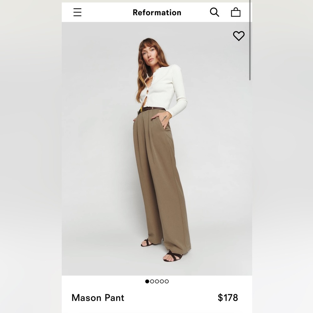 $178 Reformation Mason Pant - Gem